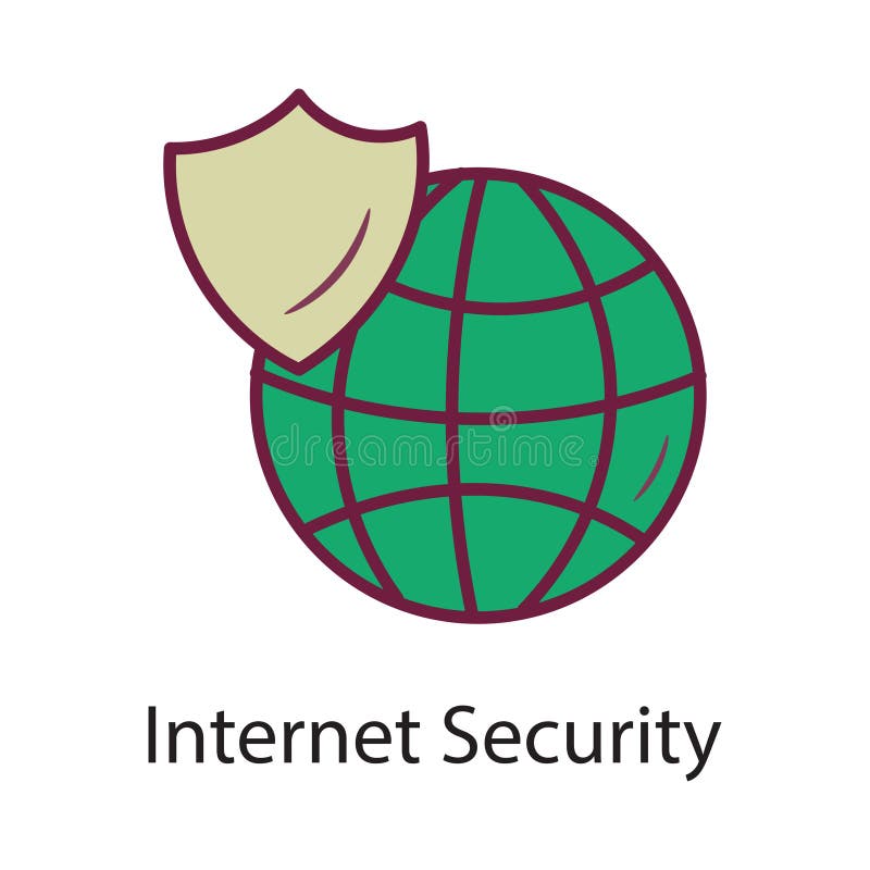 Internet Security Fill Outline Icon Design Illustration. Data Symbol on White Background EPS 10 ...