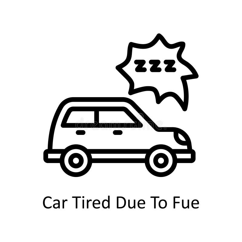 Car Tired Vector Outline Icon Design Illustration. Car Accident Symbol ...