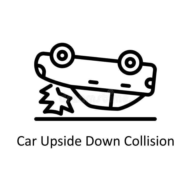 Car Collision Vector Outline Icon Design Illustration. Car Accident ...