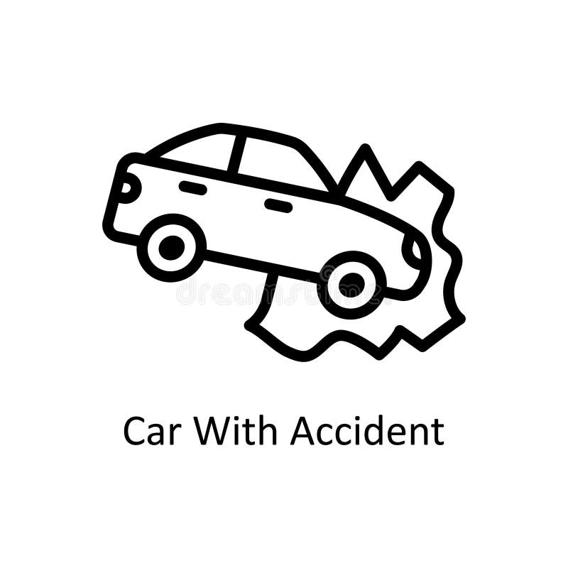 Car Accident Vector Outline Icon Design Illustration. Car Accident ...