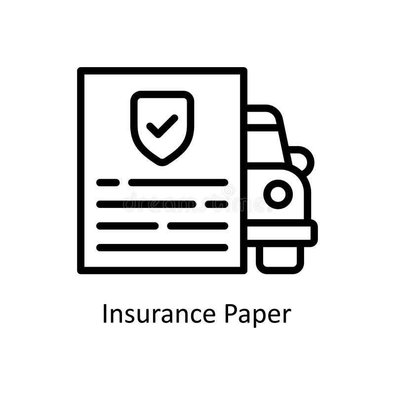 Insurance Paper Vector Outline Icon Design Illustration. Car Accident ...