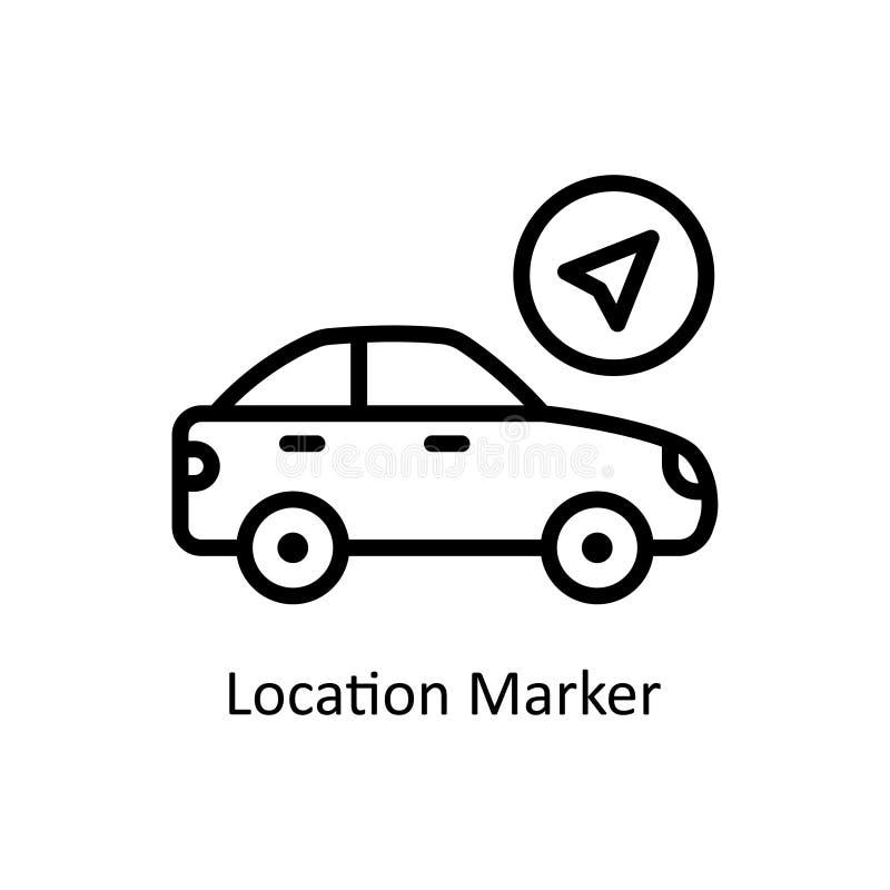 Location Marker Vector Outline Icon Design Illustration. Car Accident ...