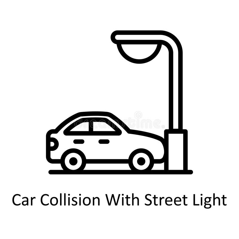 Car Collision Vector Outline Icon Design Illustration. Car Accident ...