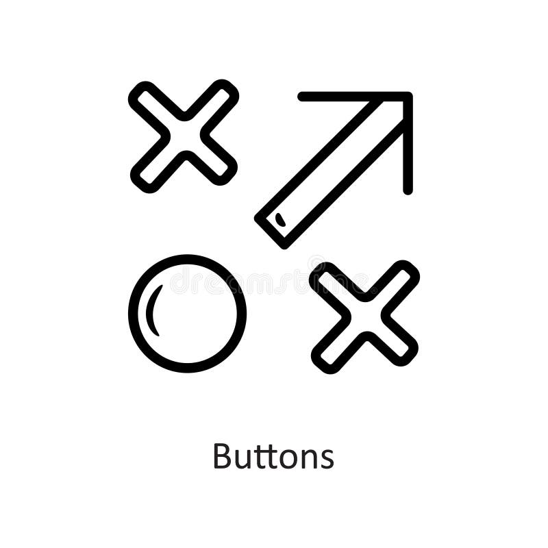Buttons Vector Outline Icon Design Illustration. Gaming Symbol on White Background EPS 10 File ...