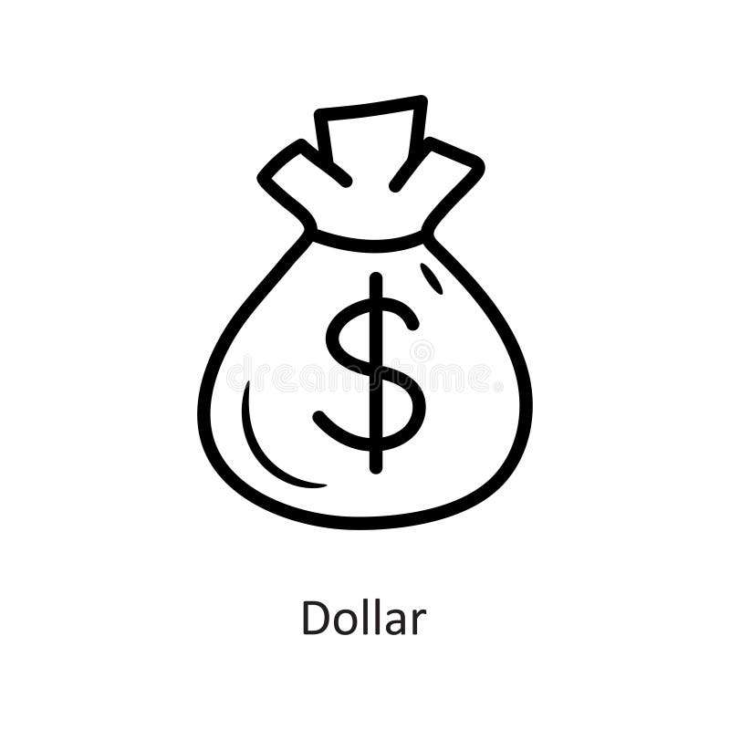 Dollar Vector Outline Icon Design Illustration. Gaming Symbol on White Background EPS 10 File ...