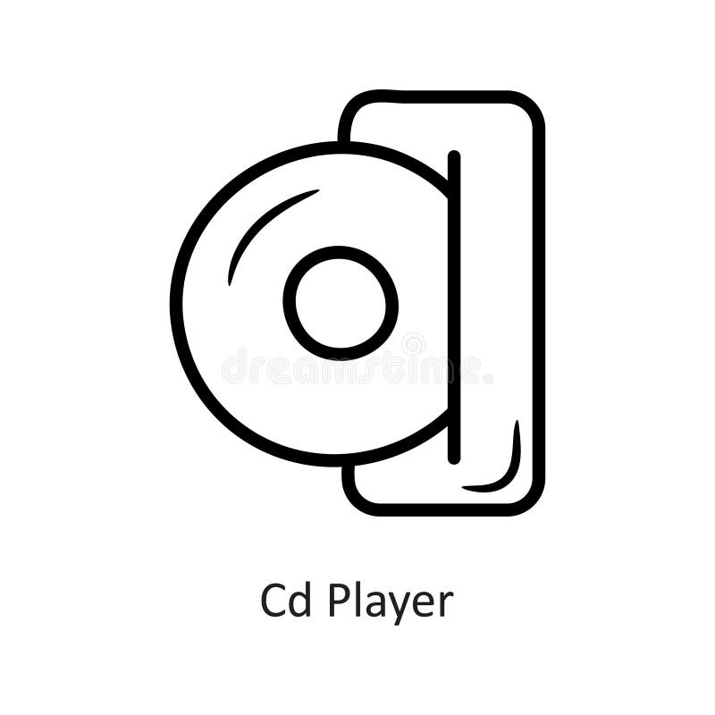 CD Player Vector Outline Icon Design Illustration. Gaming Symbol on ...