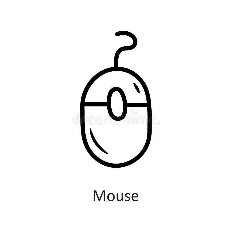 Mouse Vector Outline Icon Design Illustration. Gaming Symbol on White ...