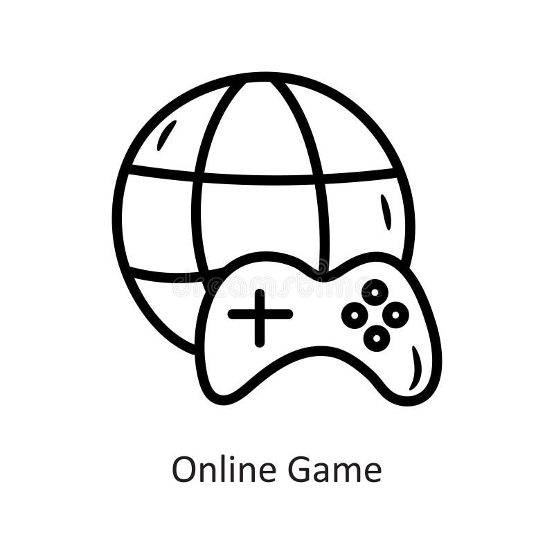 Online Game Vector Outline Icon Design Illustration. Gaming Symbol on ...