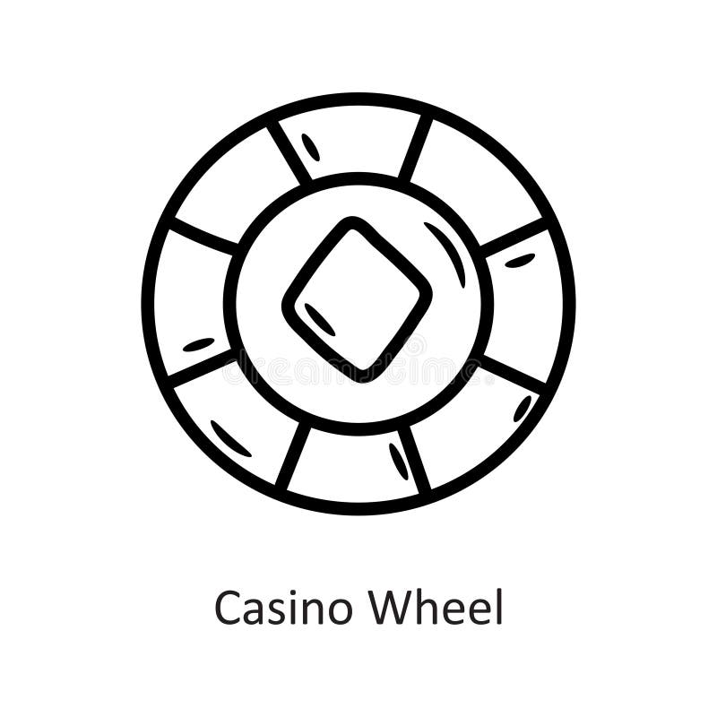 Casino Wheel Vector Outline Icon Design Illustration. Gaming Symbol on ...