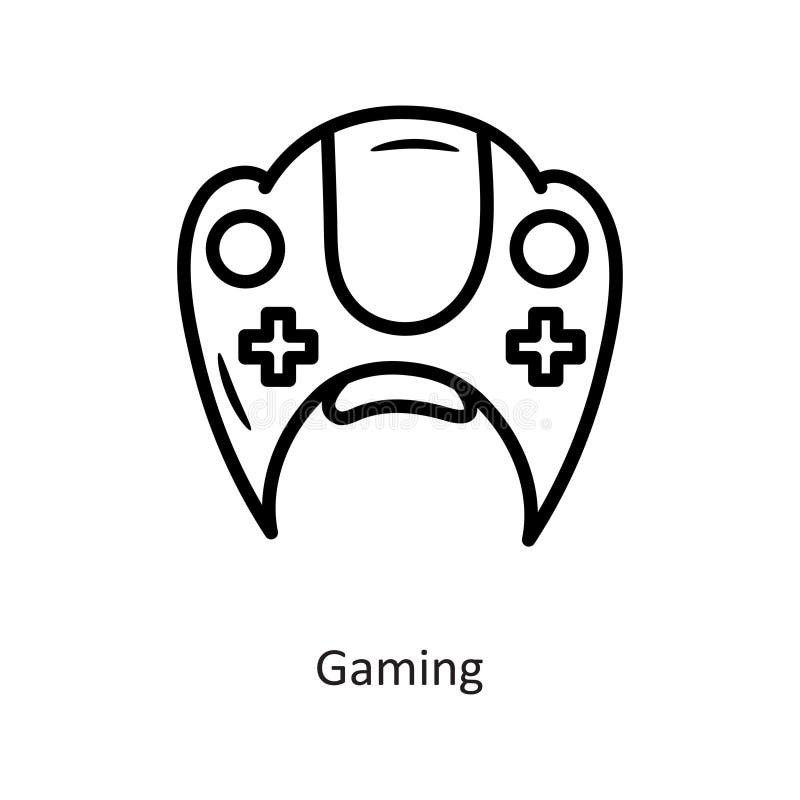 Gaming Vector Outline Icon Design Illustration. Gaming Symbol on White ...
