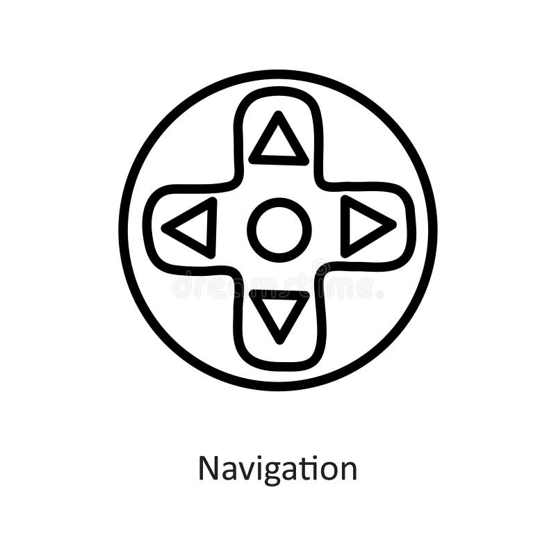 Navigation Vector Outline Icon Design Illustration. Gaming Symbol on ...
