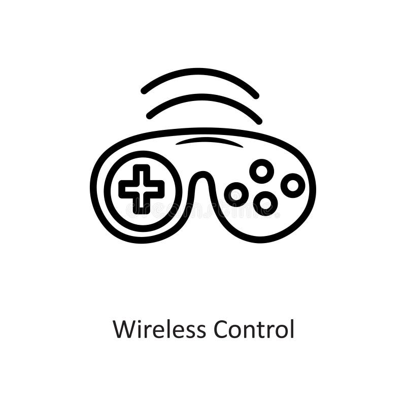 Wireless Control Vector Outline Icon Design Illustration. Gaming Symbol ...