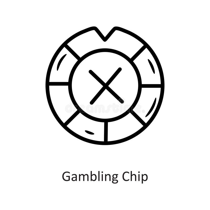 Gambling Chip Vector Outline Icon Design Illustration. Gaming Symbol on ...