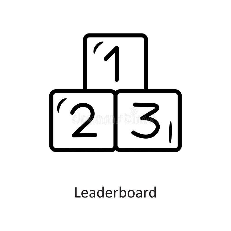 Leaderboard Vector Outline Icon Design Illustration. Gaming Symbol on ...