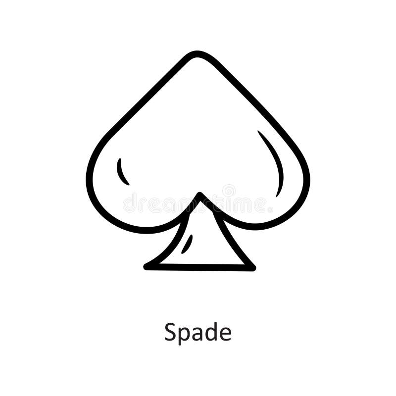 Spade Vector Outline Icon Design Illustration. Gaming Symbol on White ...