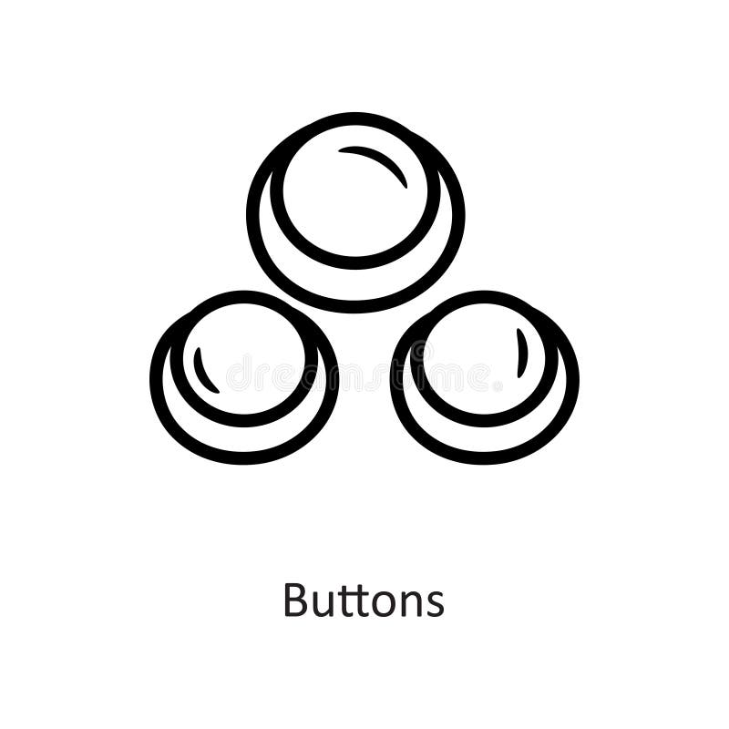 Buttons Vector Outline Icon Design Illustration. Gaming Symbol on White ...