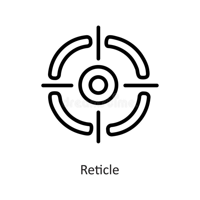Reticle Vector Outline Icon Design Illustration. Gaming Symbol on White ...