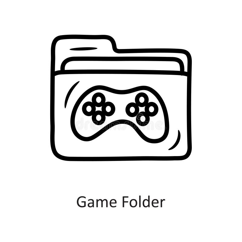 Game Folder Vector Outline Icon Design Illustration. Gaming Symbol on ...