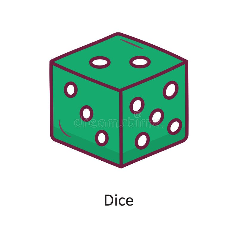 Dice Vector Fill Outline Icon Design Illustration. Gaming Symbol on ...