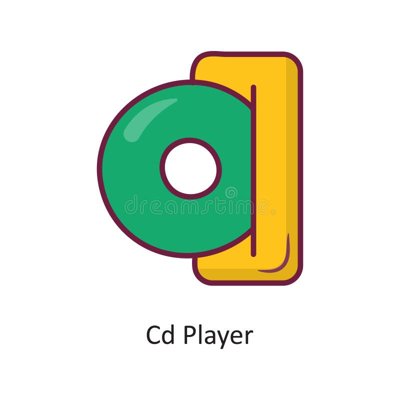 CD Player Vector Fill Outline Icon Design Illustration. Gaming Symbol ...