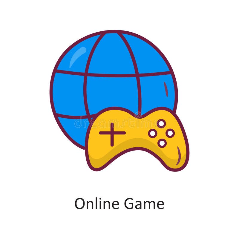 Online Game Vector Fill Outline Icon Design Illustration. Gaming Symbol ...