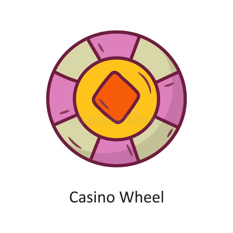 Casino Wheel Vector Fill Outline Icon Design Illustration. Gaming ...