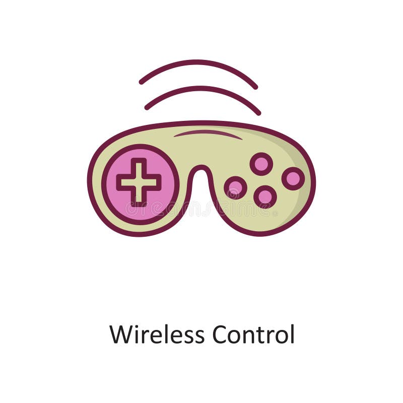 Wireless Control Vector Fill Outline Icon Design Illustration. Gaming ...