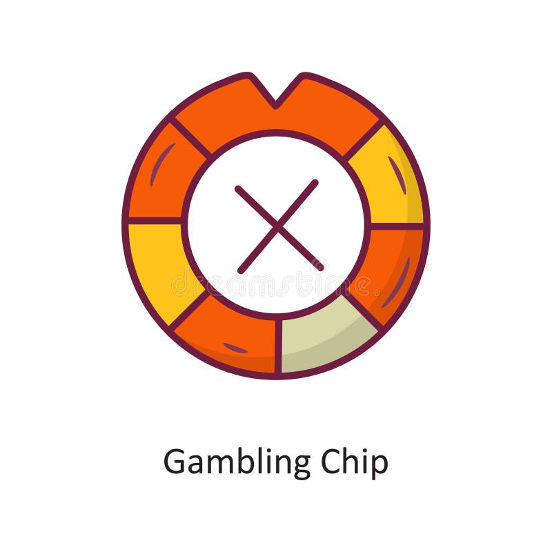 Gambling Chip Vector Fill Outline Icon Design Illustration. Gaming ...