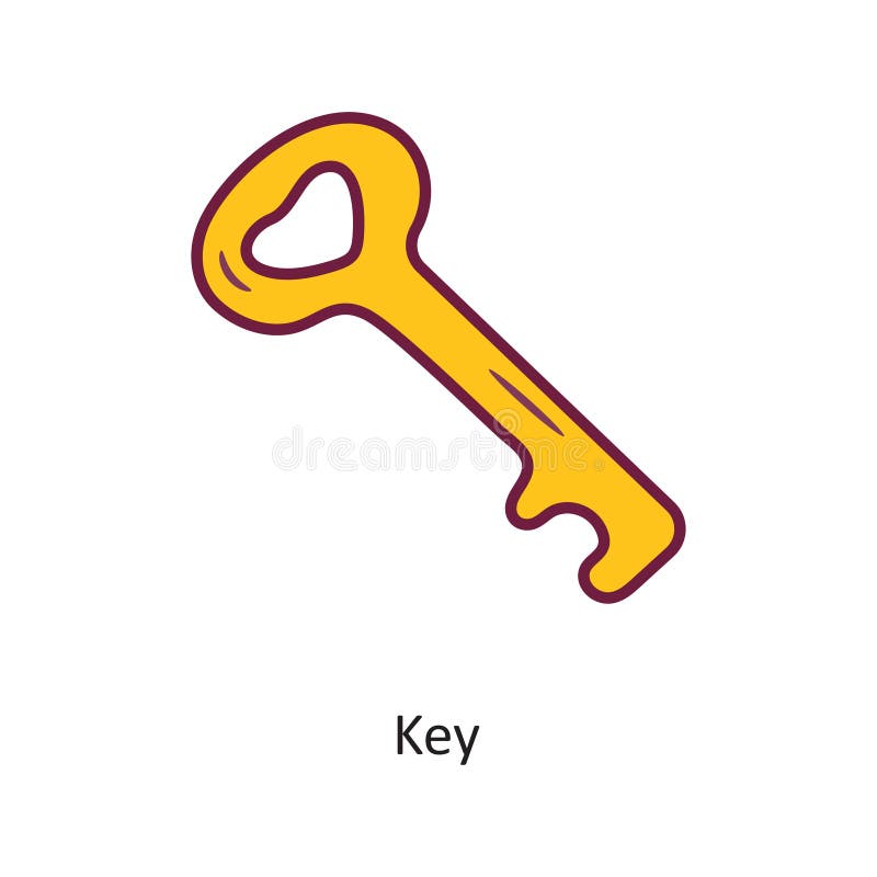 Key Vector Fill Outline Icon Design Illustration. Gaming Symbol on ...