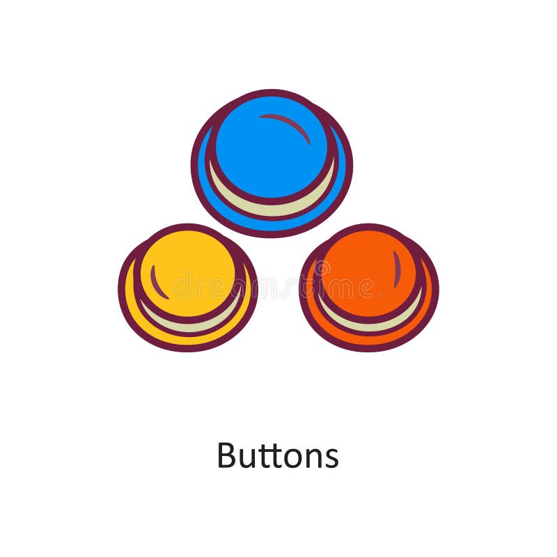 Buttons Vector Fill Outline Icon Design Illustration. Gaming Symbol on ...