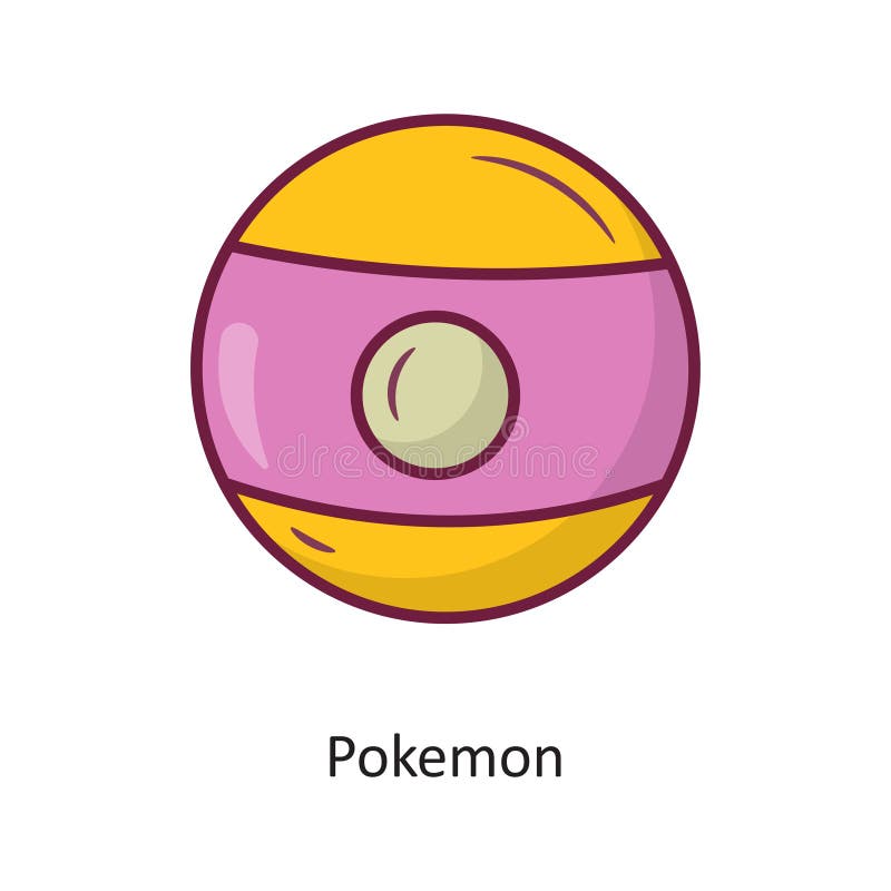 Pokemon Vector Fill Outline Icon Design Illustration. Gaming Symbol on ...