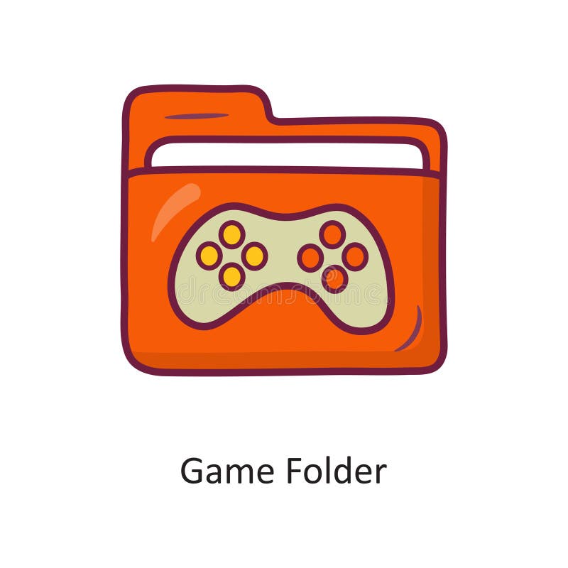 Game Folder Vector Fill Outline Icon Design Illustration. Gaming Symbol ...