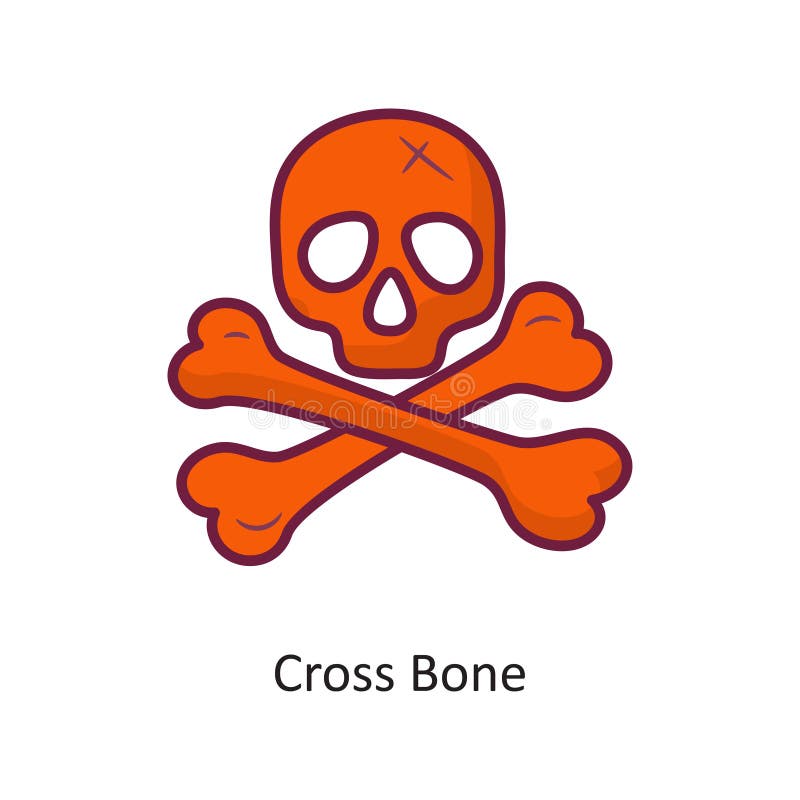 Cross Bone Vector Fill Outline Icon Design Illustration. Gaming Symbol ...