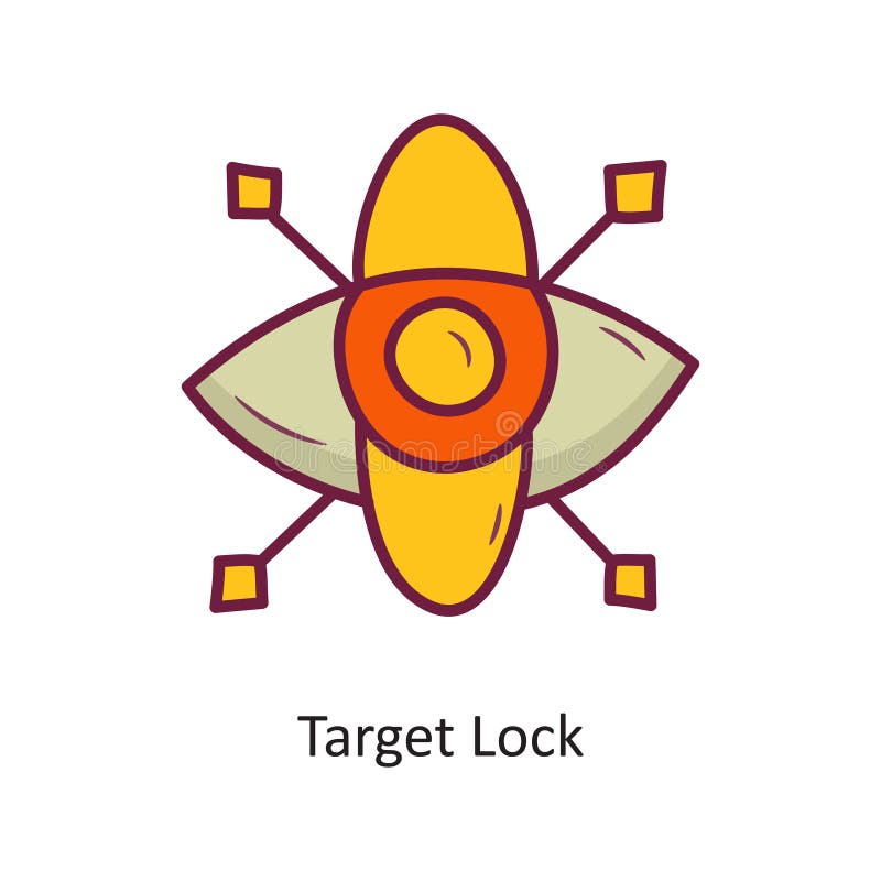 Target Lock Vector Fill Outline Icon Design Illustration. Gaming Symbol ...