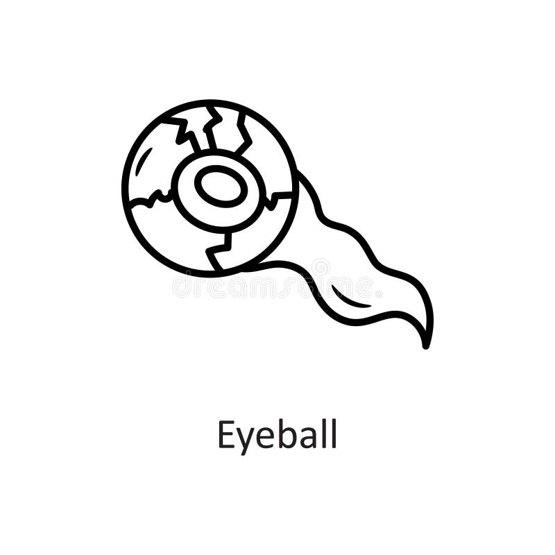 Eyeball Vector Outline Icon Design Illustration. Halloween Symbol on ...