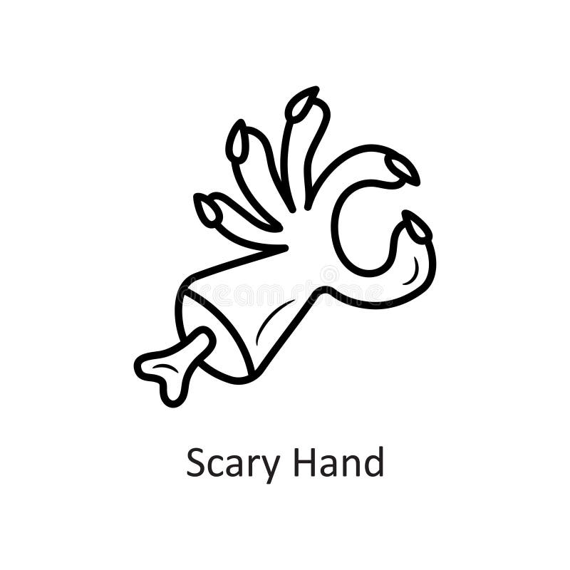 Scary Hand Vector Outline Icon Design Illustration. Halloween Symbol on ...