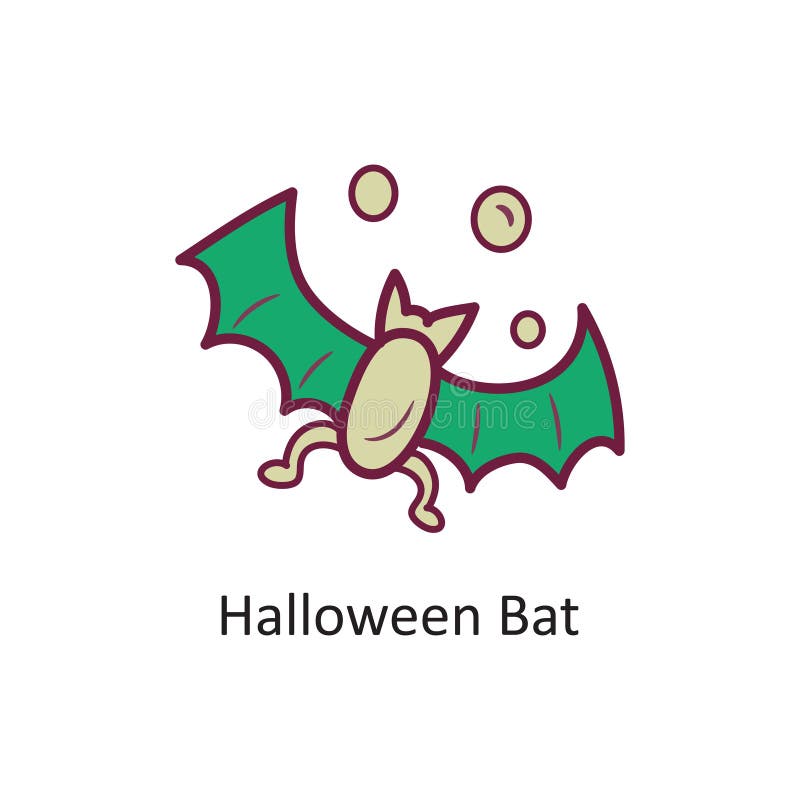 Halloween Bat Vector Fill Outline Icon Design Illustration. Halloween ...