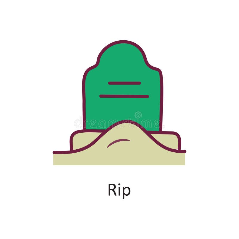 Rip Vector Fill Outline Icon Design Illustration. Halloween Symbol on ...