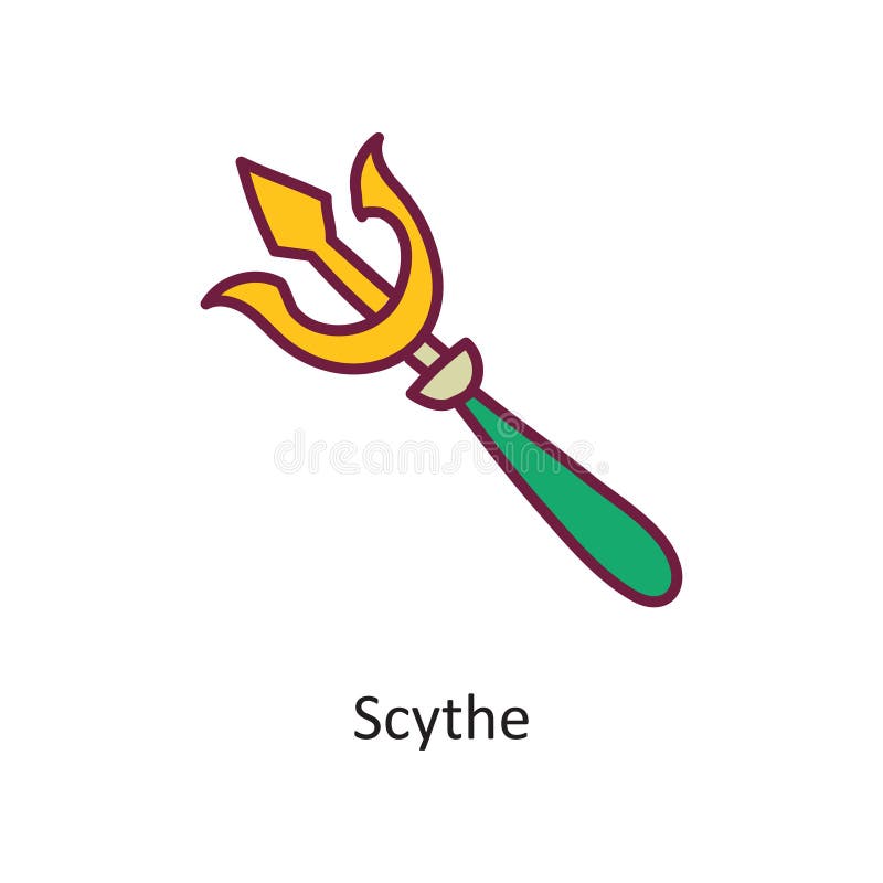 Scythe Vector Fill Outline Icon Design Illustration. Halloween Symbol ...