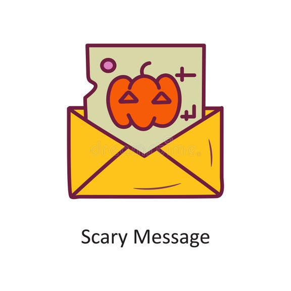 Scary Message Vector Fill Outline Icon Design Illustration. Halloween ...