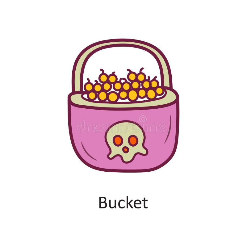 Bucket Vector Fill Outline Icon Design Illustration. Halloween Symbol ...