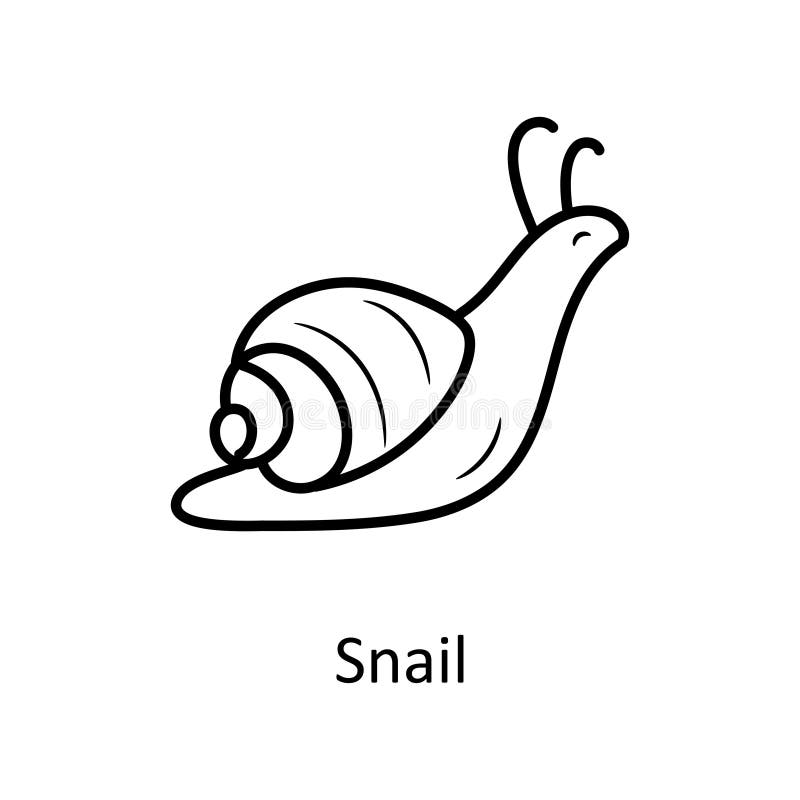 Snail Vector Outline Icon Design Illustration. Nature Symbol on White ...