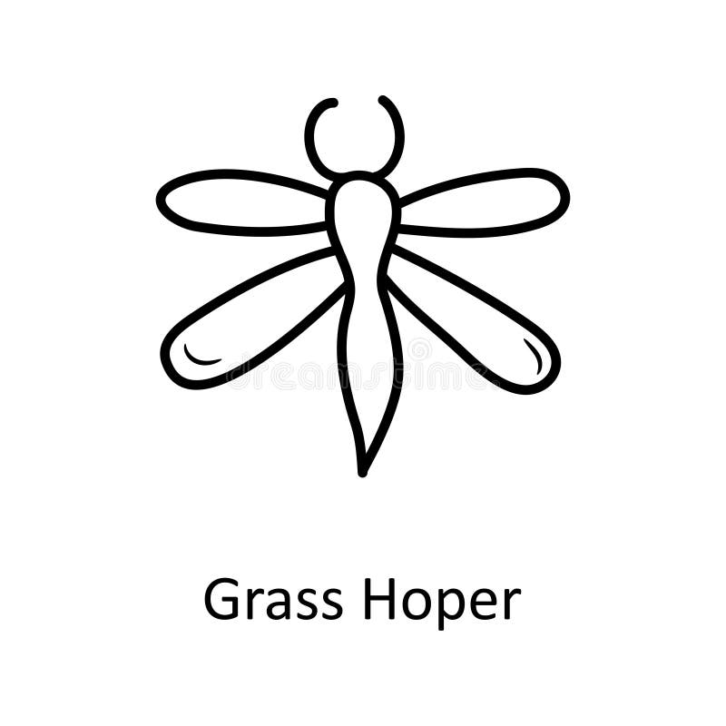 Grass Hoper Vector Outline Icon Design Illustration. Nature Symbol on ...