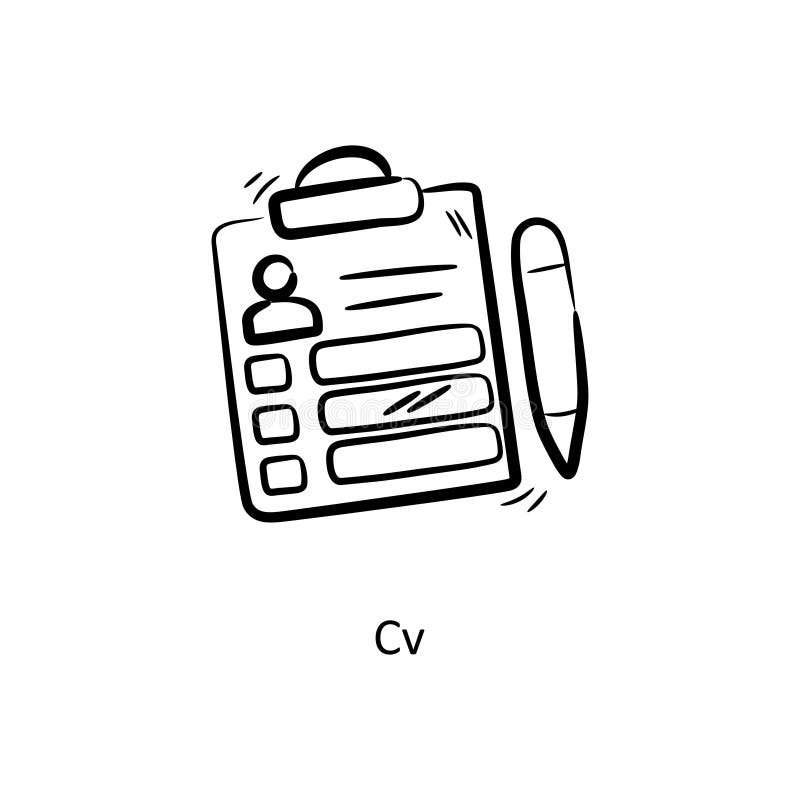 Cv Outline Icon Design Illustration. Project Management Symbol on White ...