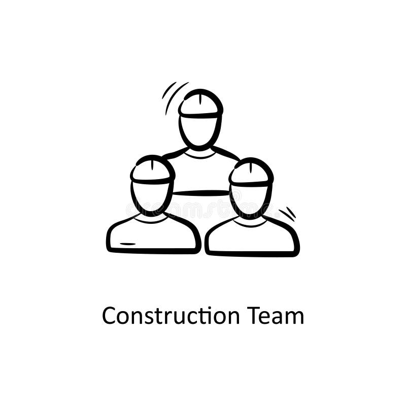 Construction Team Outline Icon Design Illustration. Project Management ...