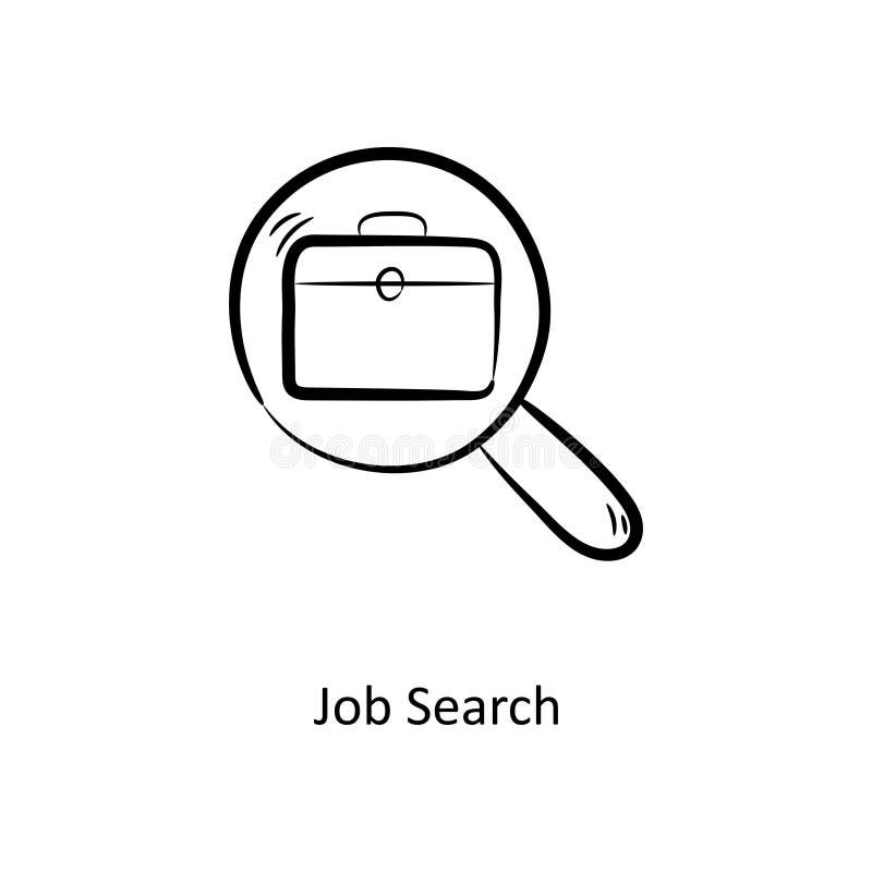 Job Search Outline Icon Design Illustration. Project Management Symbol ...