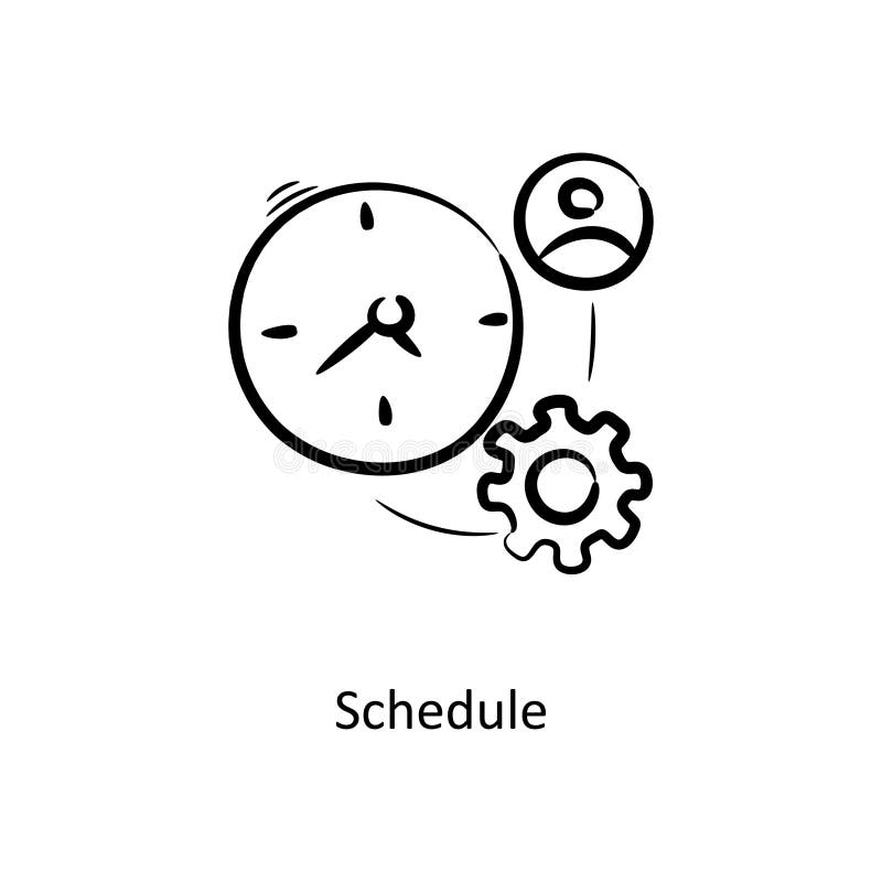 Schedule Outline Icon Design Illustration. Project Management Symbol on ...