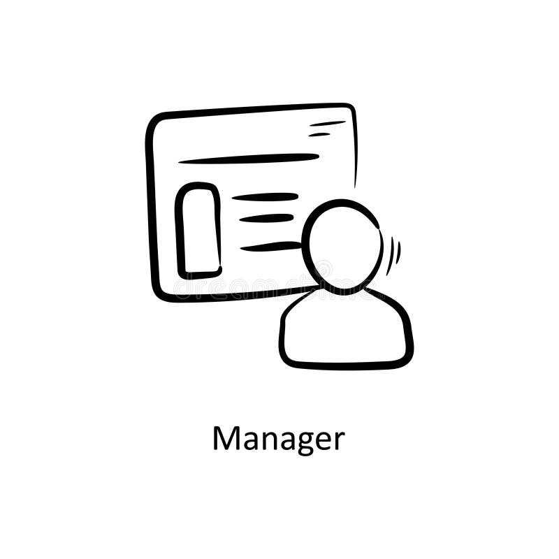 Manager Outline Icon Design Illustration. Project Management Symbol on ...