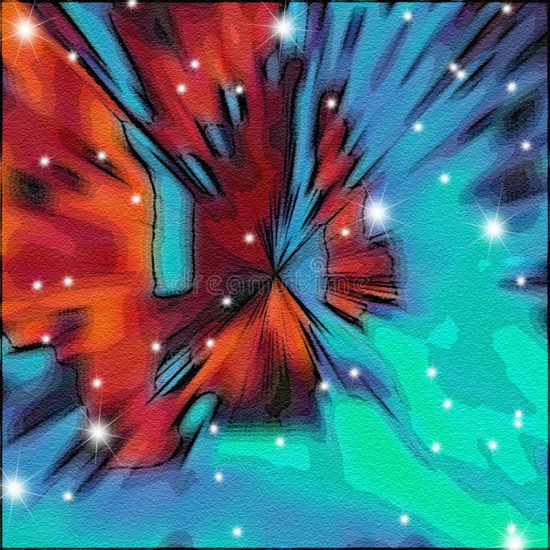 Colorful Explosion Abstract Background with Cartoon Texture and Glitter ...