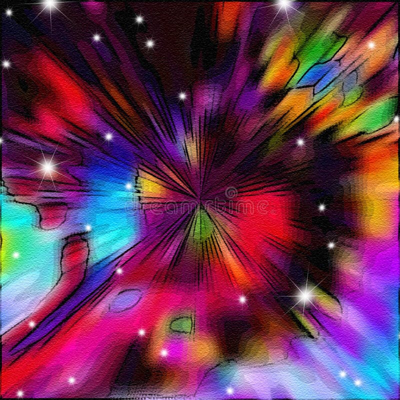 Colorful Explosion Abstract Background with Cartoon Texture and Glitter ...